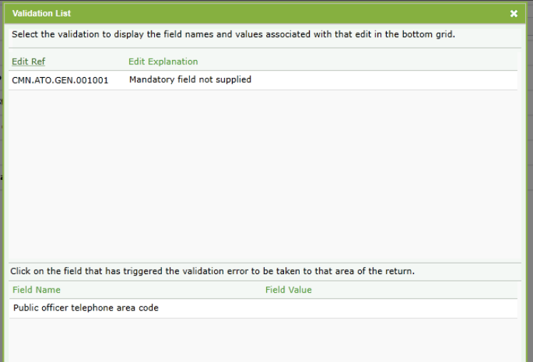 Why do I get the error CMN.ATO.GEN.001001? (Cloud Tax AU, On Premise Tax)
