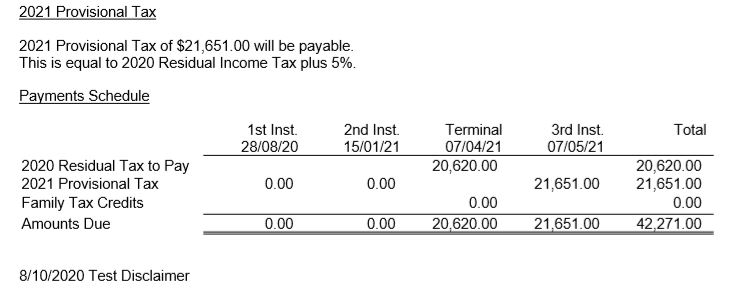 Why is the Tax Summary showing all Provisional Tax due at 3rd ...