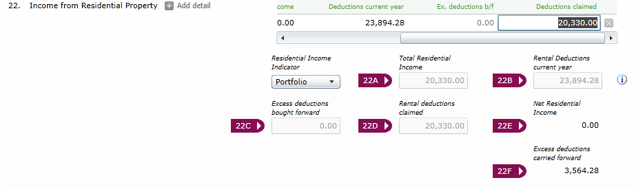 Why does my Tax Summary not show net Residential Property Income for an ...